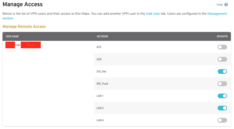 Manage Access - Mako Networks Documentation