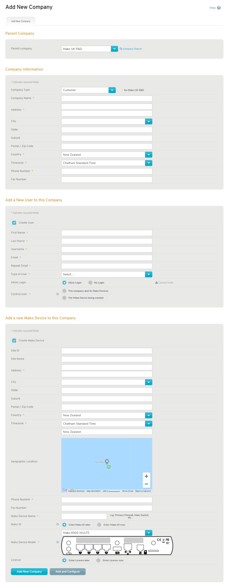Add New Company - Mako Networks Documentation