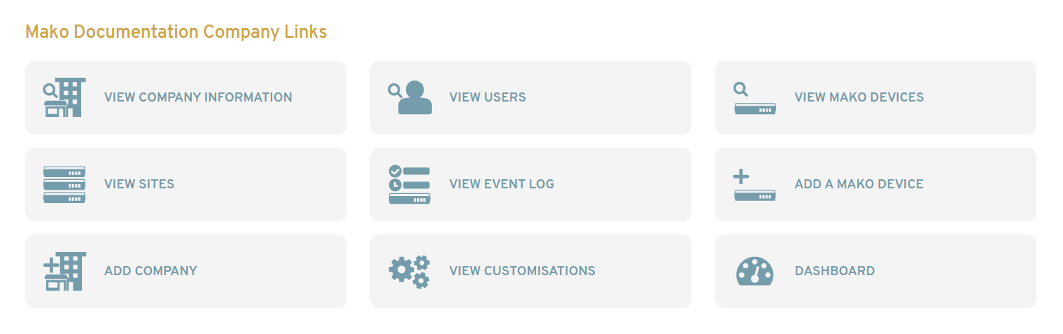 Companies - Mako Networks Documentation
